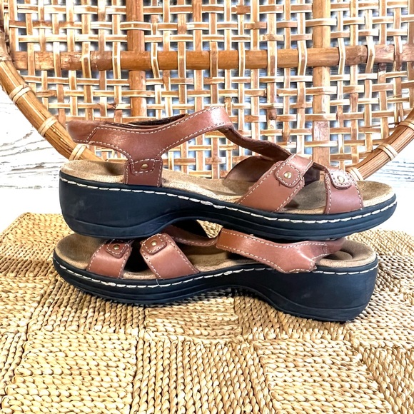 Clarks | Shoes | Clarks Brown Sandals Clarks Collection Brown Leather ...